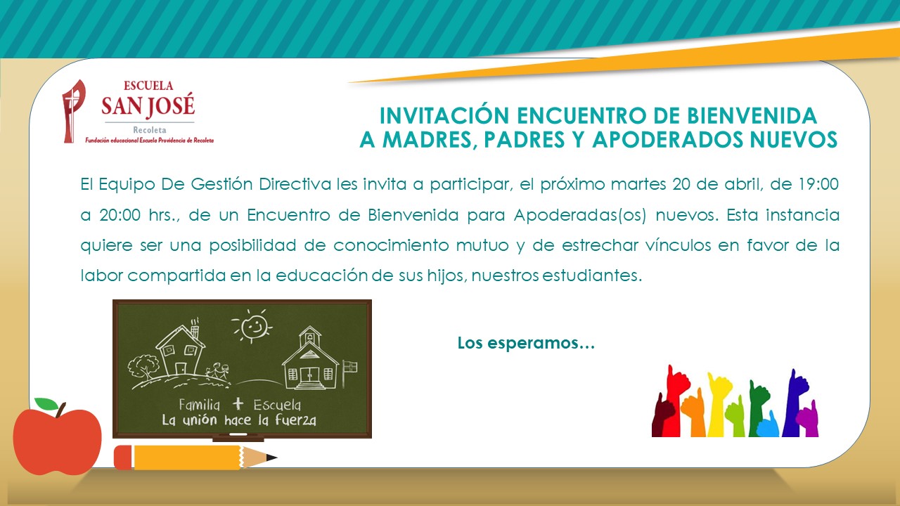 Invitamos a encuentro de bienvenida para padres y apoderados nuevos ...